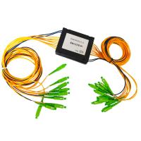 China SM 2x8 SC APC Fiber Cable Splitter High Mechanical Stability for sale