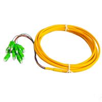 China SM 1.5m 3m 12 Core colored SC APC Fiber Optic Pigtail IEC ISO 9001 for sale