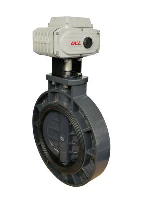 China DN300 Electric Actuated Butterfly Valve Wafer Type PVC Butterfly Valve for sale