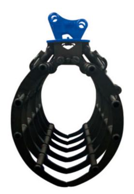 China High Strength Q345B Steel Excavator Grapple Bucket with Swiss Imported Rotary Motors and Grip Card Slot Design for sale