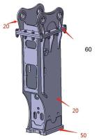 China ISO Certified Excavator Breaker Parts Hydraulic Breaker Bracket Shell Cover for Soosan and Furukawa Types for sale