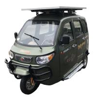 China Solar 3 Wheel 75Ah Electric Passenger Closed Tricycles for sale