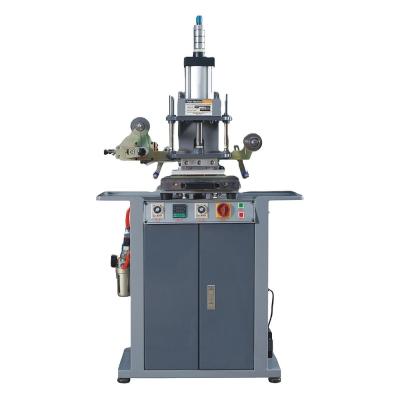 China Pneumatic Leather PU Paper Logo Hot Press Machine Tipper Stamper Foil Heat Embossing Stamping Machine 750*350*1350mm Made for sale