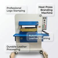 China Semi-Automatic Leather Production Machinery Working Area 500*600mm Hydraulic Heat Press Upper Pu Leather Bag Embossing Logo Machine for sale