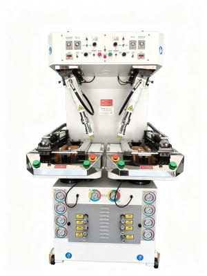 China Hydraulic Double Station Automatic Walled Sole Attaching Bottom Pressing Machine for sale