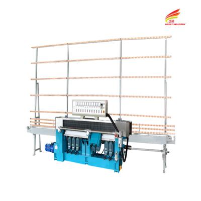 China Horizontal Spindle Glass Edging Machine 9 Motors Straight Line Flat Edge Beveling 0-40mm for sale