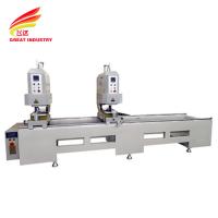 China PVC Window Door Welding Machine Two Head Seamless Welder 0.2mm Welding Gap PLC Control for sale