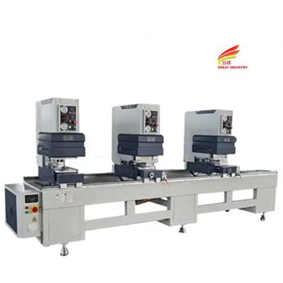 China Pvc window and door seamless welding machines automatic three head upvc window welding machine for sale