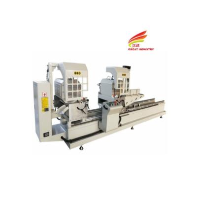 China Automatic Double Miter Saw for Aluminum and PVC Profiles 45-90 Degree Cutting 0.2mm Precision for sale