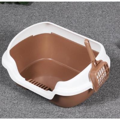 China Quicksand Semi-Enclosed Cat Litter Box 49×34×22.5cm with 850g Lightweight PET Construction for sale
