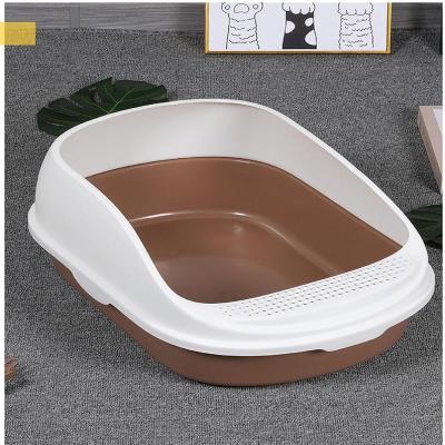 China Semi-Enclosed Cat Litter Box with Sand Falling Hole - 56×26×39cm PP/PET Construction for Multi-Cat Households for sale