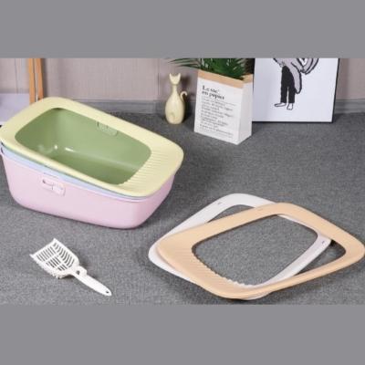 China Talang Semi-Enclosed Cat Litter Box 61x44x25cm with Scoop - PP/PET Material, 1240g Weight for Multi-Cat Households for sale