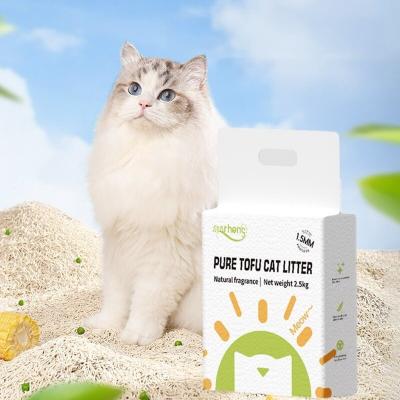 China White Tea Scent Tofu Cat Litter 1.5mm-2.0mm Biodegradable Flushable Odor Control for sale