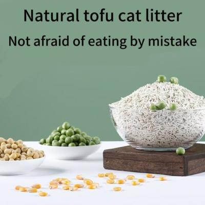 China Snow Lotus Tofu Cat Litter 1.5mm-2.0mm Flushable Eco-Friendly Odor Control Bulk for sale