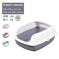 China PET Plastic Semi-Enclosed Cat Litter Box with Anti-Splashing Design and Thickened Construction for Pet Supplies for sale