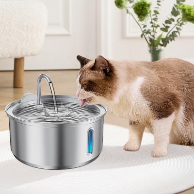 China 4L Stainless Steel Pet Water Fountain with Smart Chip 5V Power for Cats and Dogs for sale