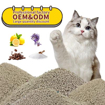 China Bentonite Cat Litter 0.8-3.8mm Clumping Deodorizing Dustless OEM ODM Pet Supplies Made in China for sale