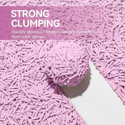China Lavender Tofu Cat Litter 1.5-3mm Diameter | Fast Clumping, Odorless, Sustainable Plant Fiber Formula for sale