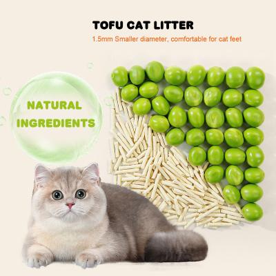 China Eco-Friendly Tofu Cat Litter 1.5mm 2mm 3mm Non-Tracking Quick Dissolve Natural Pet Cleaning Supply for sale