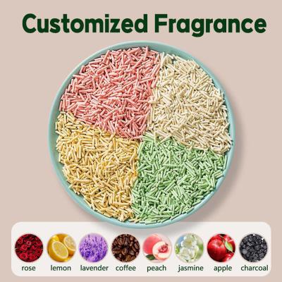 China Customizable Tofu Cat Litter Wholesale High Quality Striped Kitty Litter 1.5-3.0mm Dust Free for sale