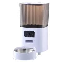 China Smart WiFi Pet Feeder with Camera 5L Capacity Double Bowls for Two Cats for sale