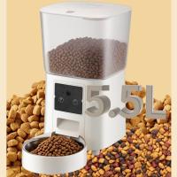 China Smart Pet Feeder 5.5L Automatic Cat Dog Feeder with Programmable Meals and Voice Recording for sale