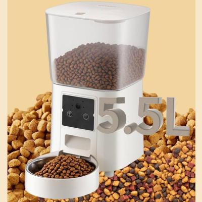China Smart Pet Feeder 5.5L Automatic Cat Dog Feeder with Programmable Meals and Voice Recording for sale
