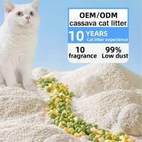 China Eco Friendly Cassava Cat Litter 300% Water Absorption Strong Clumping Biodegradable Unscented for sale