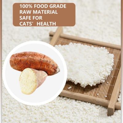 China Fast Absorbing Cassava Cat Litter 300% Water Absorption Eco-Friendly Clumping Biodegradable Odor Control for sale