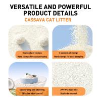 China Natural Cassava Cat Litter Low Dust Powerful Clumping 300% Water Absorption Biodegradable Plant Based for sale