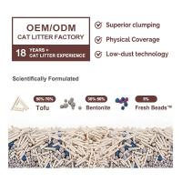 China Custom OEM Natural Tofu Bentonite Mixed Cat Litter Flushable Low Dust Eco Friendly Strong Clumping Quality for sale