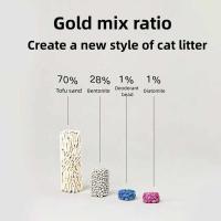China Quick Absorbing Firm Clumping Odor Control Premium Accesorios Mascotas Tofu Bentonite Mixed Cat Litter for sale