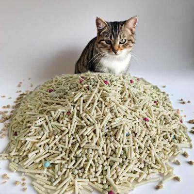 China Eco-Friendly Dust Free Rapid Clumping Natural Pet Goods Tofu Bentonite Mixed Cat Litter for sale