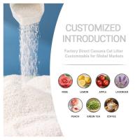 China Natural Pet Products Fine Granules Fast Clumping Low Dust Strong Absorption Cassava Cat Litter for sale