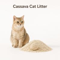 China Natural Pet Products Fine Granules Fast Clumping Low Dust Strong Absorption Cassava Cat Litter for sale