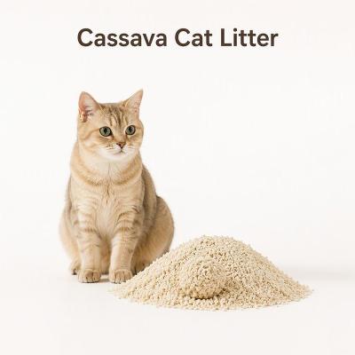 China Natural Pet Products Fine Granules Fast Clumping Low Dust Strong Absorption Cassava Cat Litter for sale