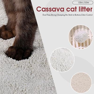China Natural Cassava Cat Litter Strong Absorption Quick Clumping Low Dust Odor Control Pet Supply for sale