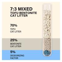 China Fast Clumping Strong Absorption Dust Free Customized Packaging Premium Tofu Bentonite Mixed Cat Litter for sale