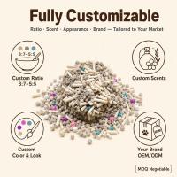 China Natural Tofu Bentonite Fine Granules Fast Clumping Strong Absorption Low Dust Easy Scooping Mixed Cat Litter for sale