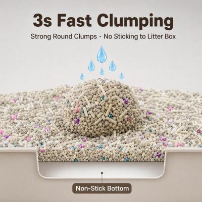 China High Absorption Tofu Bentonite Low Dust Firm Clumping Natural Deodorizing Wholesale Supply Mixed Cat Litter for sale