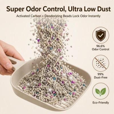 China Premium Tofu Bentonite Quick Clumping Excellent Absorption Low Dust Factory Direct OEM/ODM Mixed Cat Litter for sale