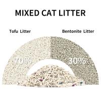 China Hybrid Rapid Clumping Superior Absorption Minimal Dust Natural Freshness Custom Tofu Bentonite Mixed Cat Litter for sale