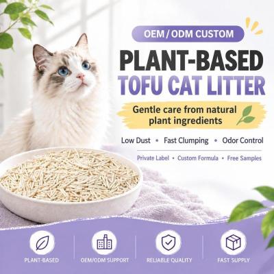 China OEM/ODM Low Dust Natural Soybean Fiber Odor Control Fast Clumping Tofu Cat Litter for sale
