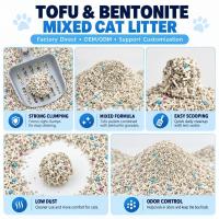 China Low Dust Natural Tofu Fiber Powerful Absorption Strong Clumping Eco-Friendly Tofu Bentonite Mixed Cat Litter for sale