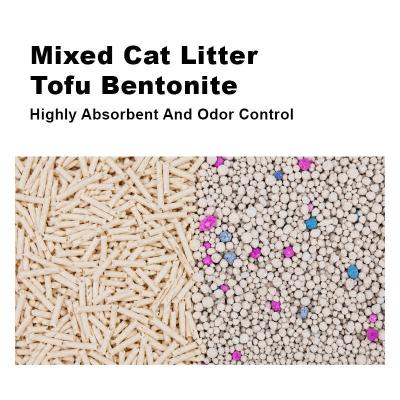 China Strong Clumping Odor Control High Absorbency Low Dust Plant Based Tofu Bentonite Mixed Cat Litter for sale