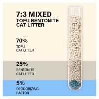 China Strong Clumping Odor Control High Absorbency Low Dust Plant Based Tofu Bentonite Mixed Cat Litter for sale