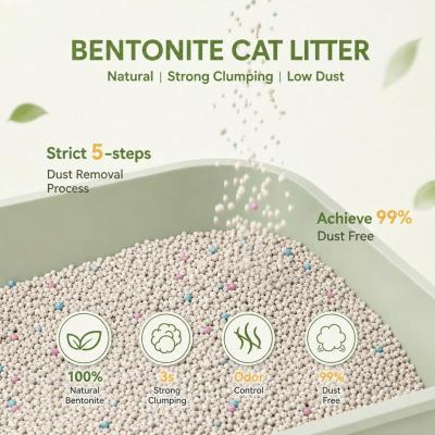 China High Absorbency Strong Clumping Easy Scooping Natural Bentonite Cat Litter for sale
