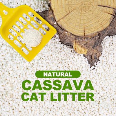 China Natural Plant Fiber Strong Clumping Low Dust Odor Control Cassava Cat Litter for sale