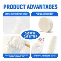 China Natural Plant Fiber Strong Clumping Low Dust Odor Control Cassava Cat Litter for sale