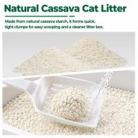 China Customizable Private Label Available Eco-Friendly Dust Free Strong Clumping Natural Cassava Cat Litter for sale